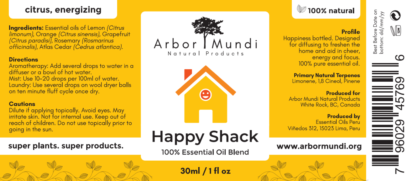 30ml Happy Shack Essential Oil Blend - Arbor Mundi Natural Products